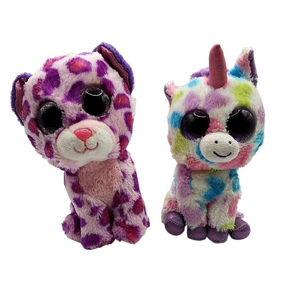 Ty | Toys | Pair Of Ty Beanie Boos Wishful The Unicorn Glamour The ...